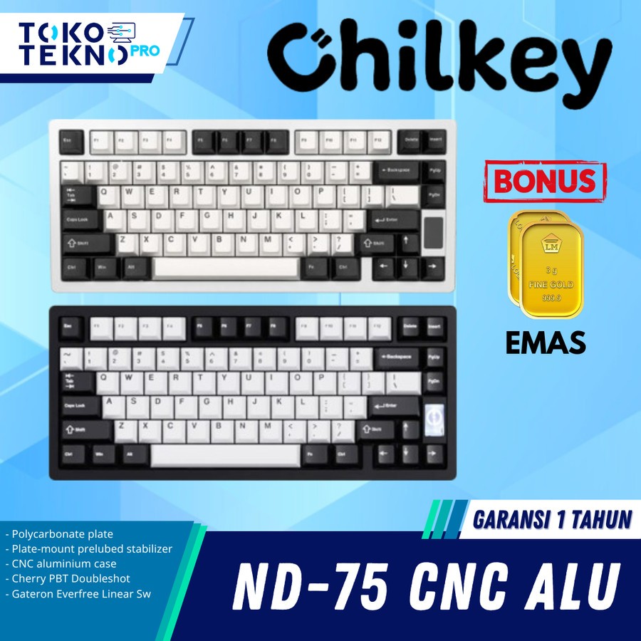 Jual Chillkey ND75 / ND-75 Alumunium CNC Wireless 75% Mechanical Keyboard Chilkey | Shopee Indonesia