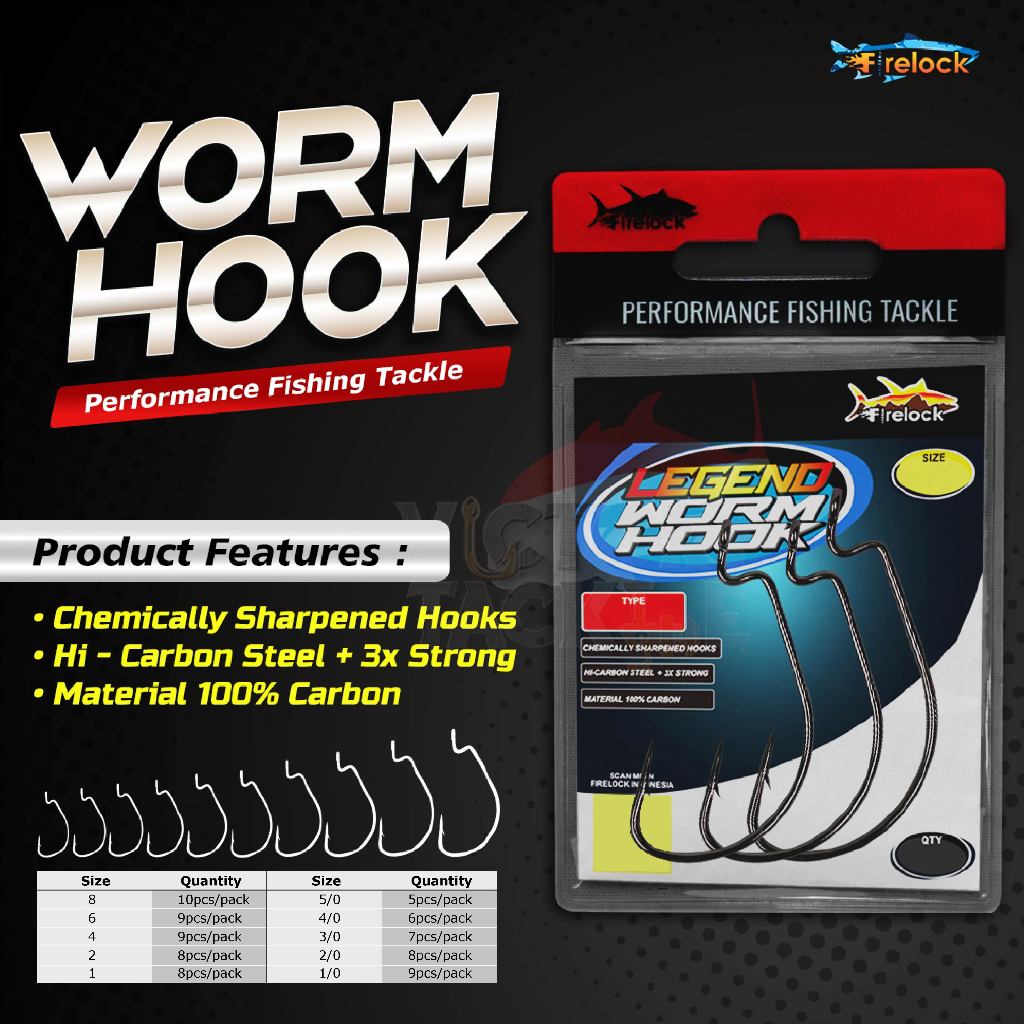 Jual FIRELOCK LEGEND WORM HOOK KAIL PANCING SOFT LURE | Shopee Indonesia