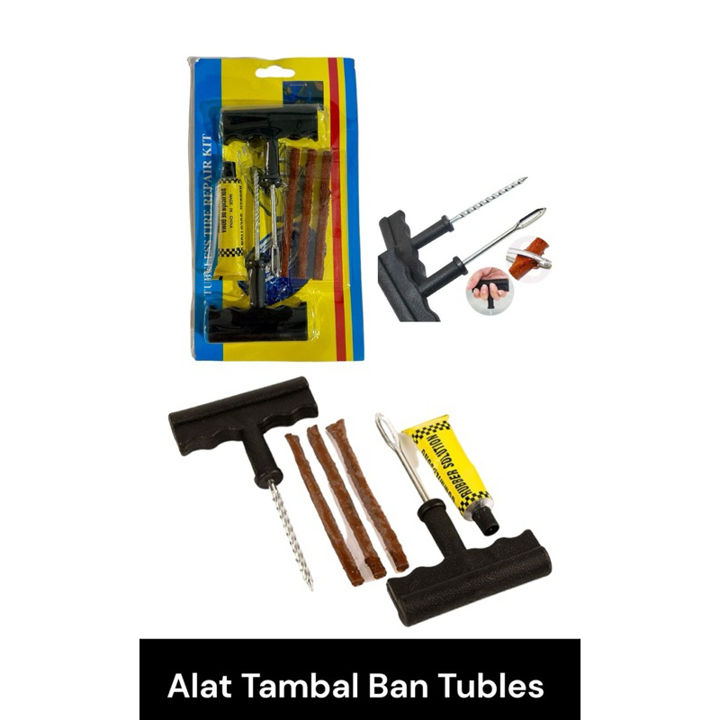 Jual Alat Tambal Ban Tubeless Set Lem Tubles Bocor Motor Mobil | Shopee ...