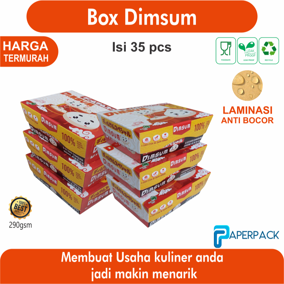 Jual Box Dimsum Cetak Takoyaki Siomai Lunc box paper Size S Kotak Makan ...