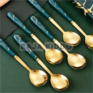 Jual Sendok Makan Sultan Motif Marble Set isi 6 pcs Dengan Box Gift Set ...