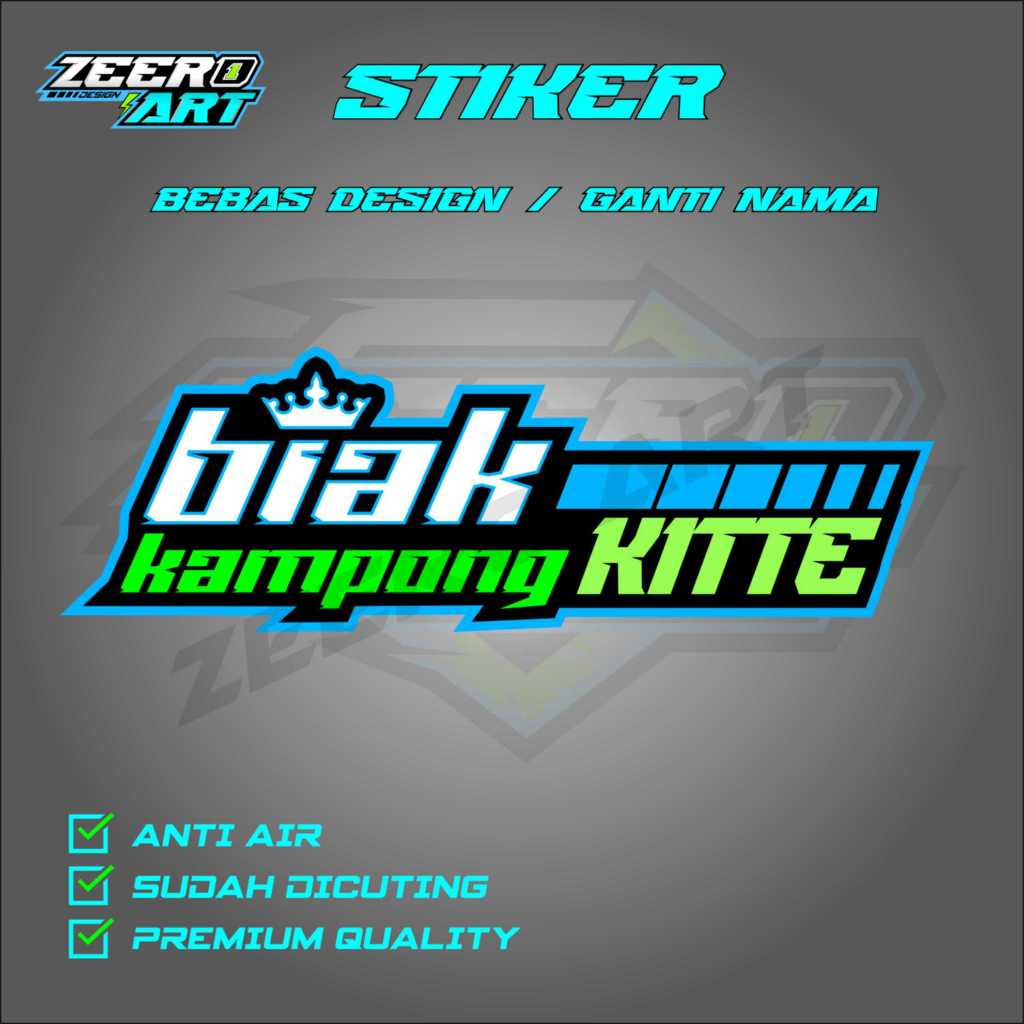 Jual Stiker Racing Viral Biak Kampong Kitte / Setiker / Sticker ...