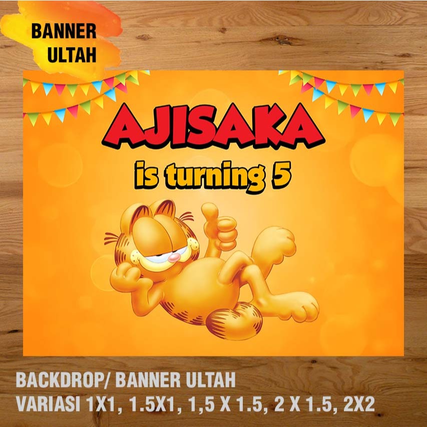 Jual GARFIELD BANNER/ BACKDROP/ SPANDUK ULANG TAHUN UL-TAH | Shopee ...