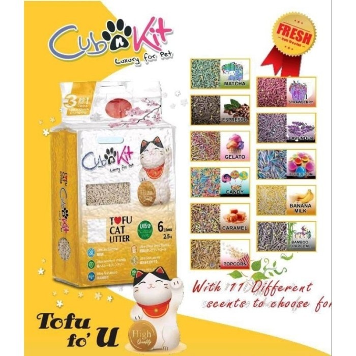 Jual Cub n Kit Tofu Soya 6L pasir tofu untuk kucing 6 L 2,5kg | Shopee ...
