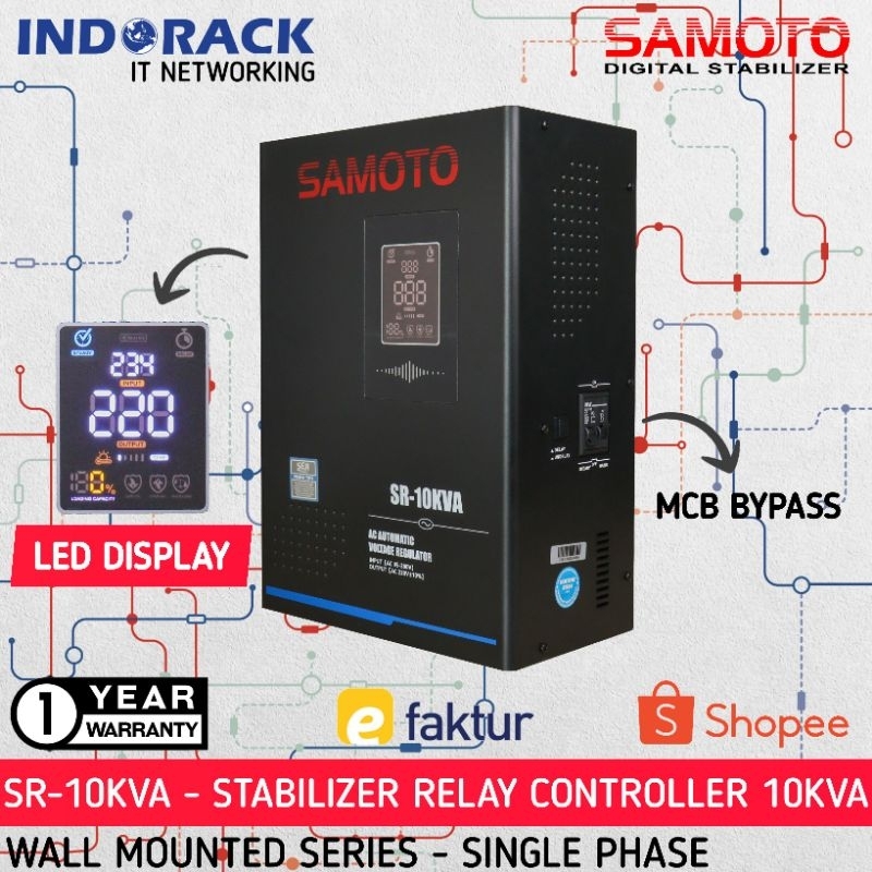 Jual SR-10KVA STABILIZER SAMOTO RELAY CONTROLLER 10KVA WALL MOUNTED AVR ...