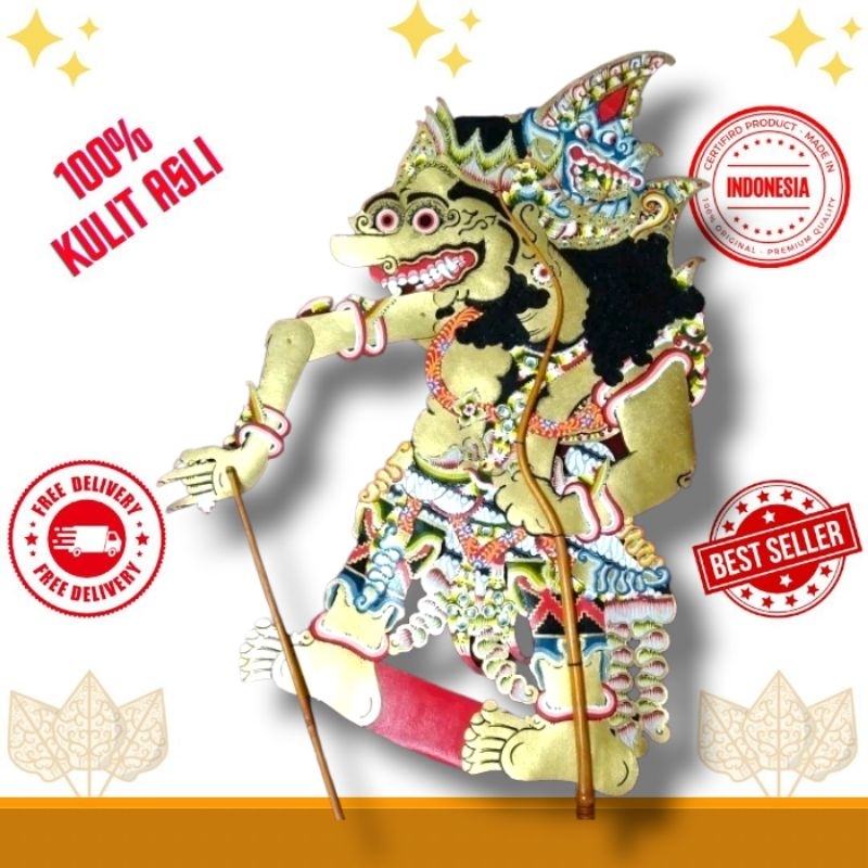 Jual BUTO PATIH Wayang Kulit Alusan Buto Patih Emas Brom Jumbo Ukuran ...