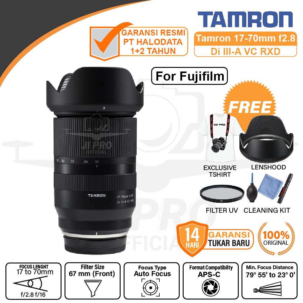 Jual Tamron 17-70mm f2.8 for Fujifilm X Di III-A VC RXD Fuji 17-70 mm Garansi Resmi | Shopee ...