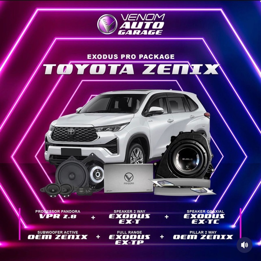 Jual Paket Audio Mobil Full Set Sound System VENOM PnP OEM Look INNOVA ...