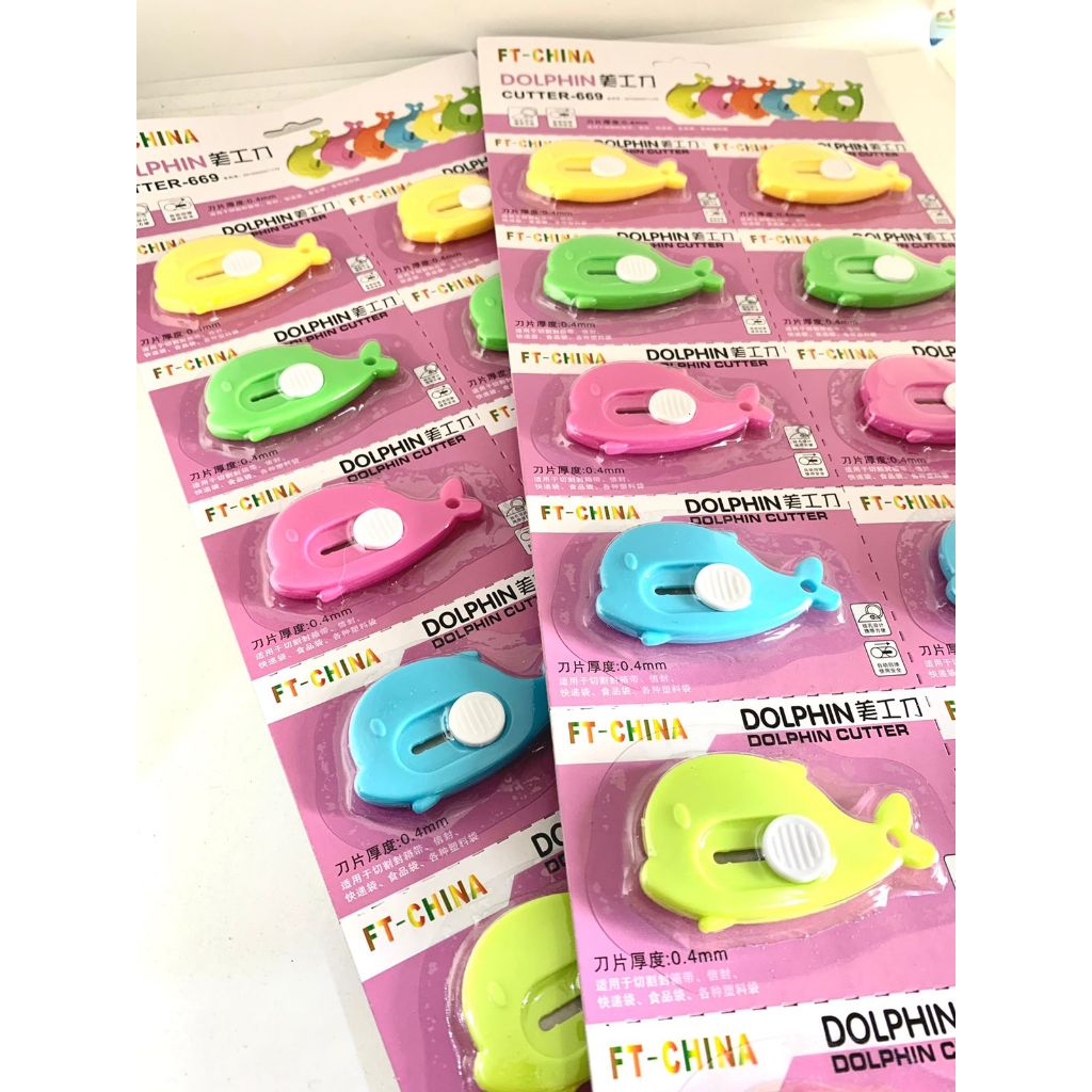 Jual PISAU CUTTER MINI MOTIF DOLPHIN / CUTTER MINI MODEL DOLPHIN ...