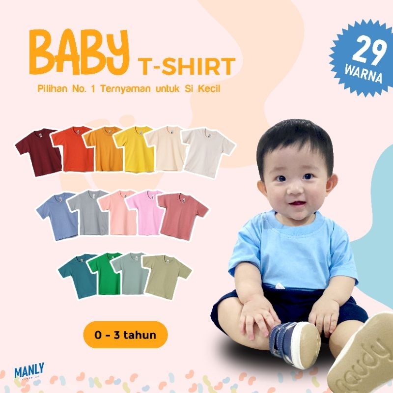 Jual Kaos Anak Polos with 100% Authentic Cotton Combed 30s Umur 0 - 12 tahun | Shopee Indonesia