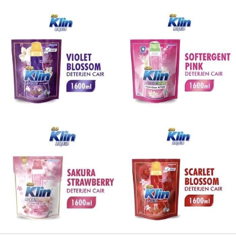 Jual Soklin Liquid Deterjen Cair, 1600ml, So Klin Liquid Detergen Cair 1600ml Scarlet Blossom ...