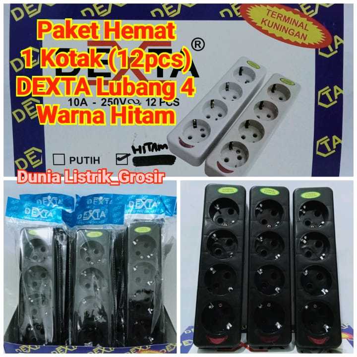 Jual Paket Hemat 1 Kotak (12 Pcs) Stop Kontak Listrik Black Series Arde ...