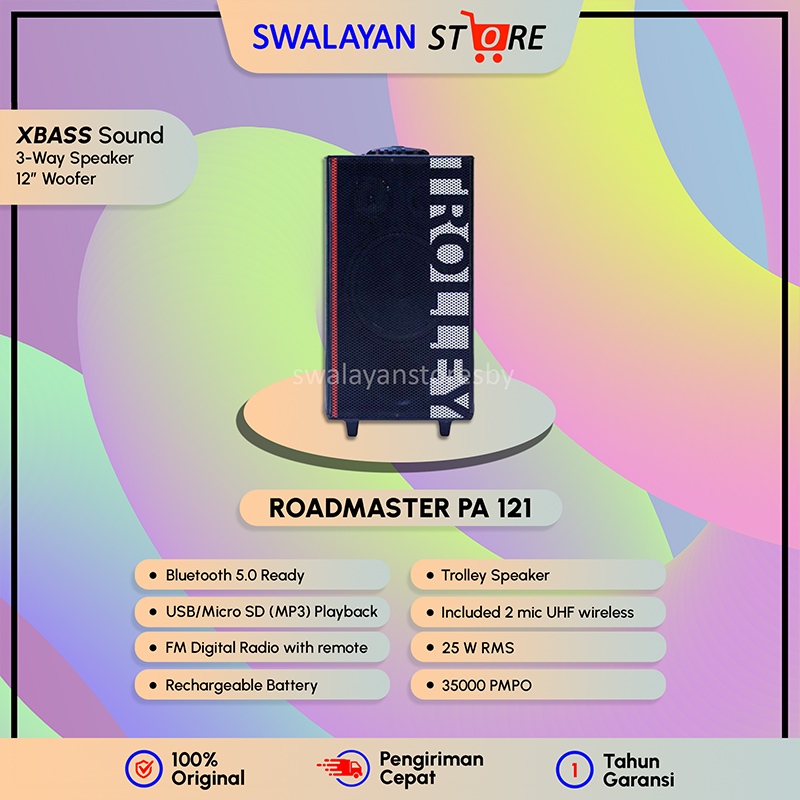 Jual ASLI ! SPEAKER BLUETOOTH ROADMASTER TROLY PA-121 / 101 GARANSI ...
