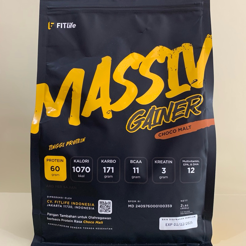 Jual Fitlife MASSIV Gainer 2 Lbs Mass Gainer 2lb | Shopee Indonesia