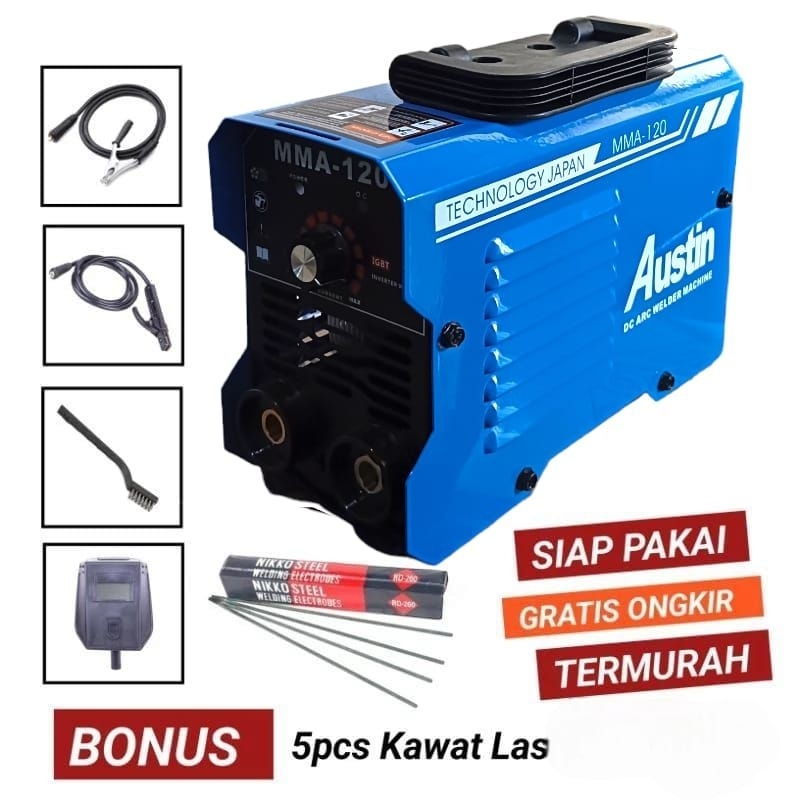 Jual Mesin Las 415watt AUSTIN MMA120A Travo Las IGBT MMA 120A+Bonus Kawat las | Shopee Indonesia