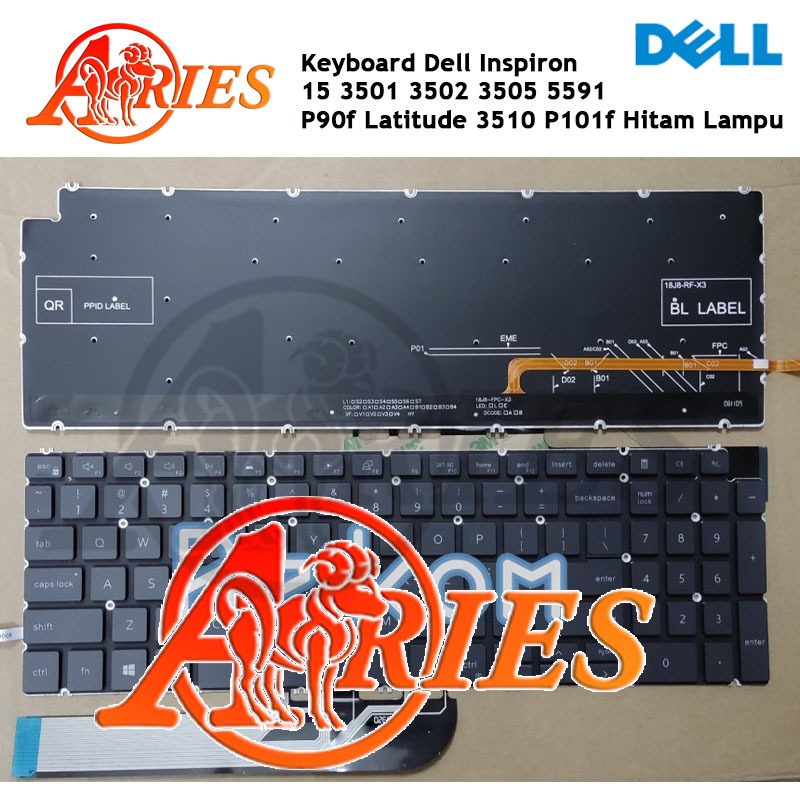 Jual Keyboard Laptop Dell Inspiron 15 3501 3502 3505 5591 P90f Latitude ...