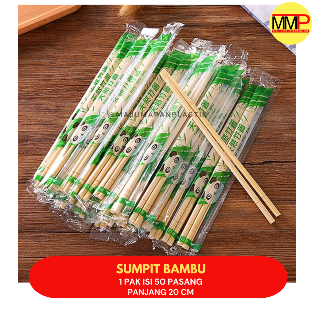 Jual [50 SET] Sumpit Bambu Koki Panda / Sumpit Bambu ion Free Tusuk ...