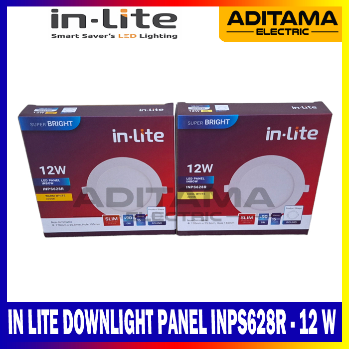 Jual IN LITE LED DOWNLIGHT PANEL BULAT 12W INPS628R / INLITE PANEL LED ...