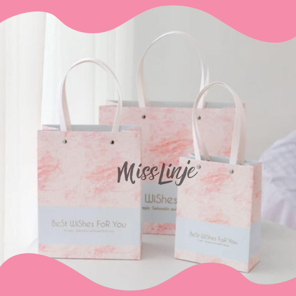 Jual MissLinje Paperbag Paper Bag Best Wishes Aesthetic Tas Kantong ...
