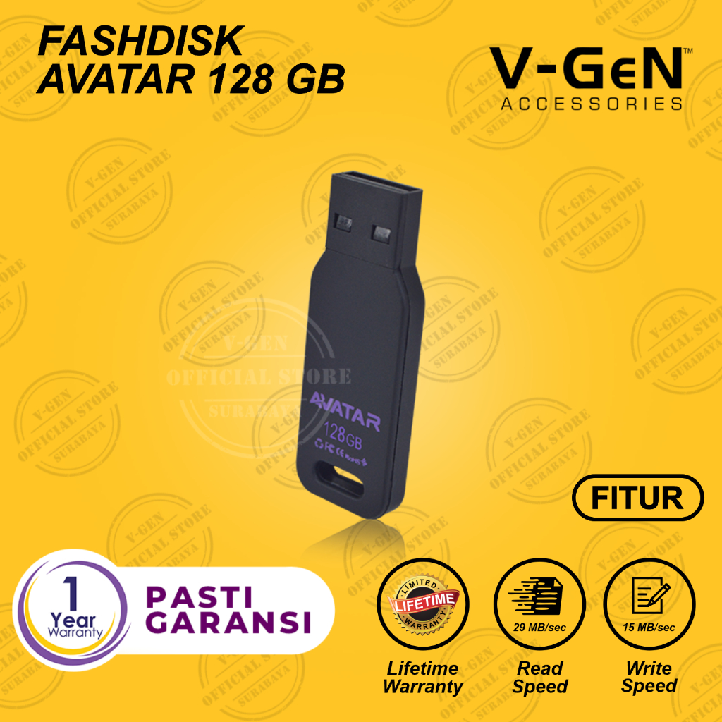 Jual USB Flashdisk V-GeN 128GB AVATAR USB2.0 Flash Disk VGEN | Shopee ...
