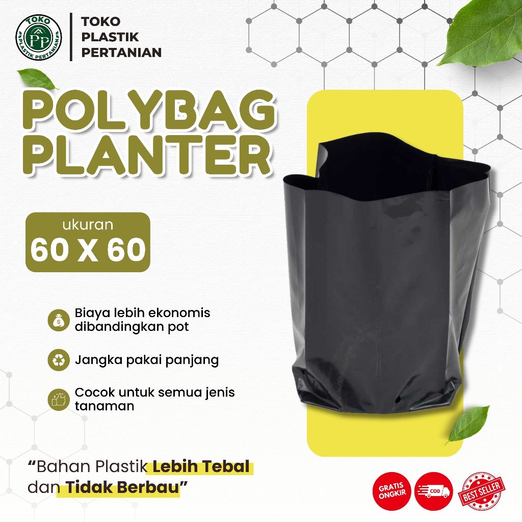 Jual POLIBAG TANAMAN POLYBAG HITAM Ukuran 60 x 60 cm Isi 14 Lembar ...