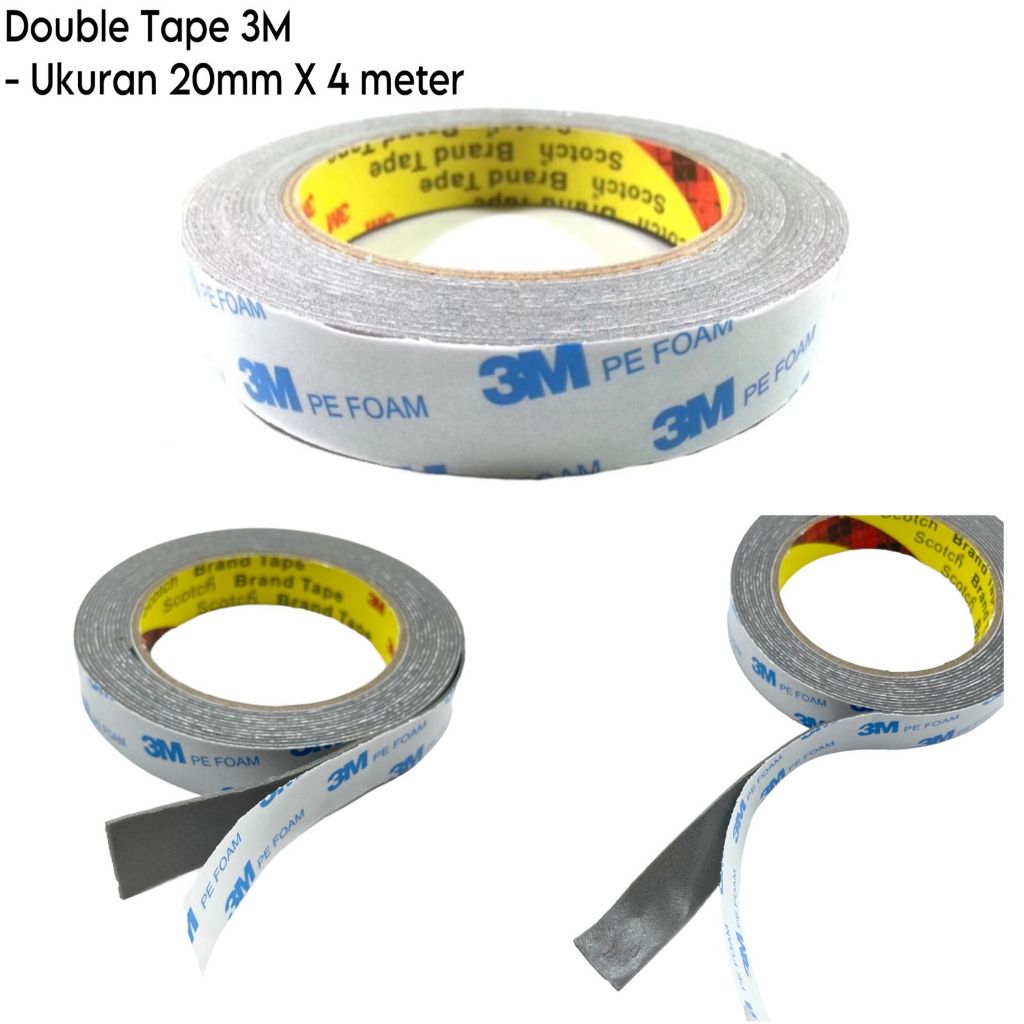 Jual DOUBLE TAPE 3M PE FOAM SOLASI BB BUSA 20MM X 4M HIGH QUALITY MURAH | Shopee Indonesia