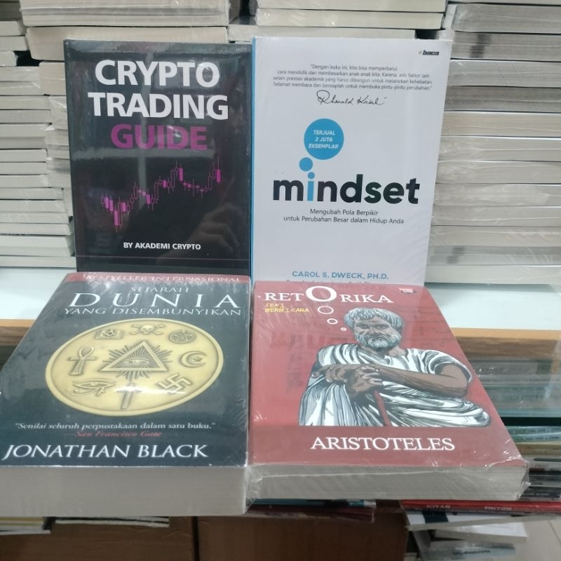 Jual Paket 4 buku crypto trading guide, mindset, sejarah dunia yang disembunyikan, dan buku ...