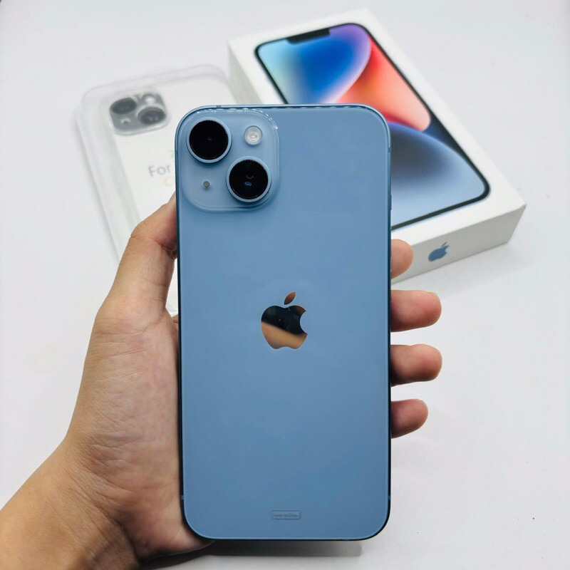 Jual iphone 14 128gb blue ex ibox garansi masih on bh 100 mulus fullset ...