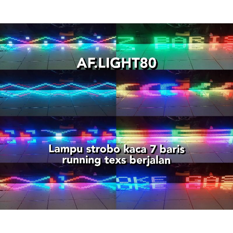 Jual Lampu led strobo kaca running texs 7 baris | Shopee Indonesia