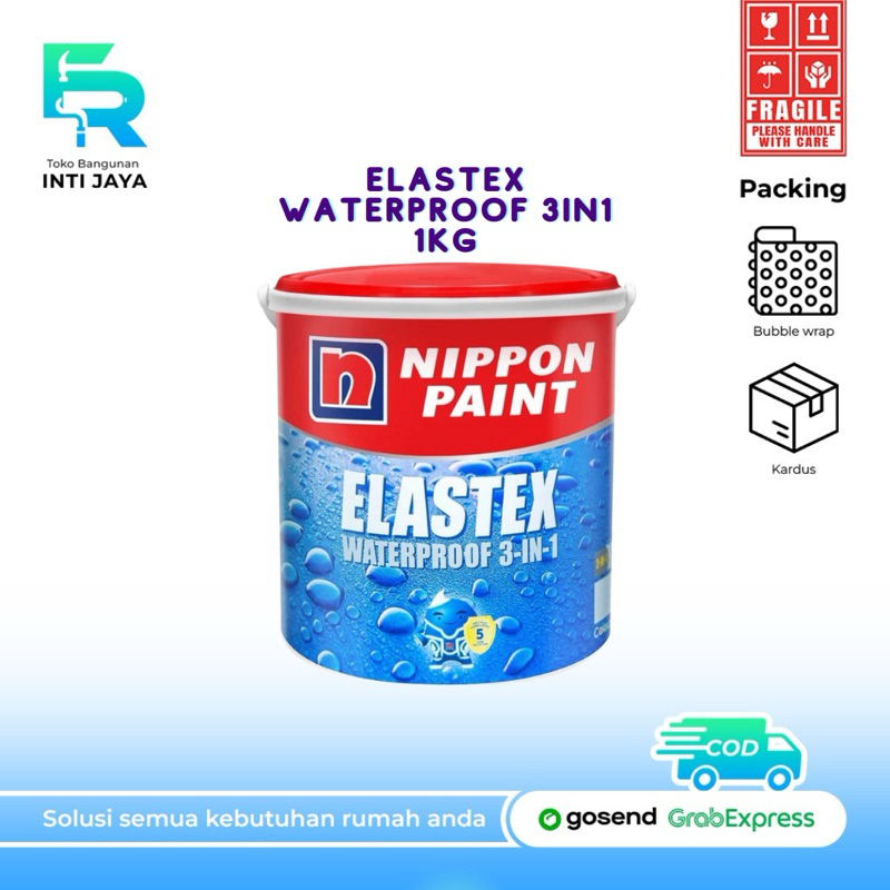 Jual NIPPON PAINT ELASTEX 1KG ELASTEX WATERPROOF 3 IN 1 1KG CAT TEMBOK ANTI BOCOR | Shopee Indonesia