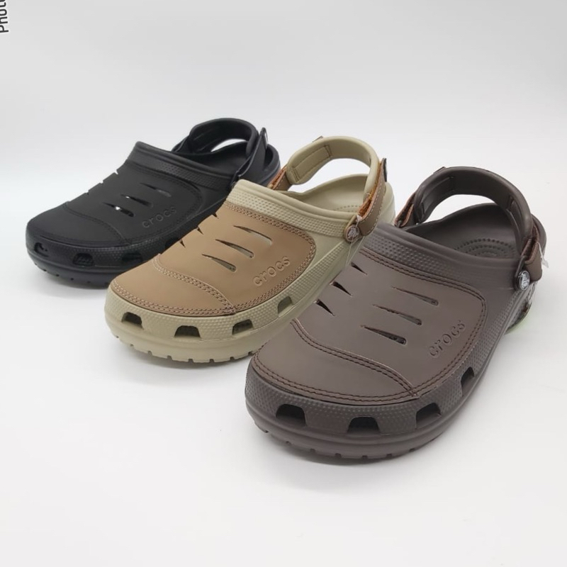 Jual TERMURAH Sendal Crocs Yukon Slide LEATHER Suede Clogs / Leather ...