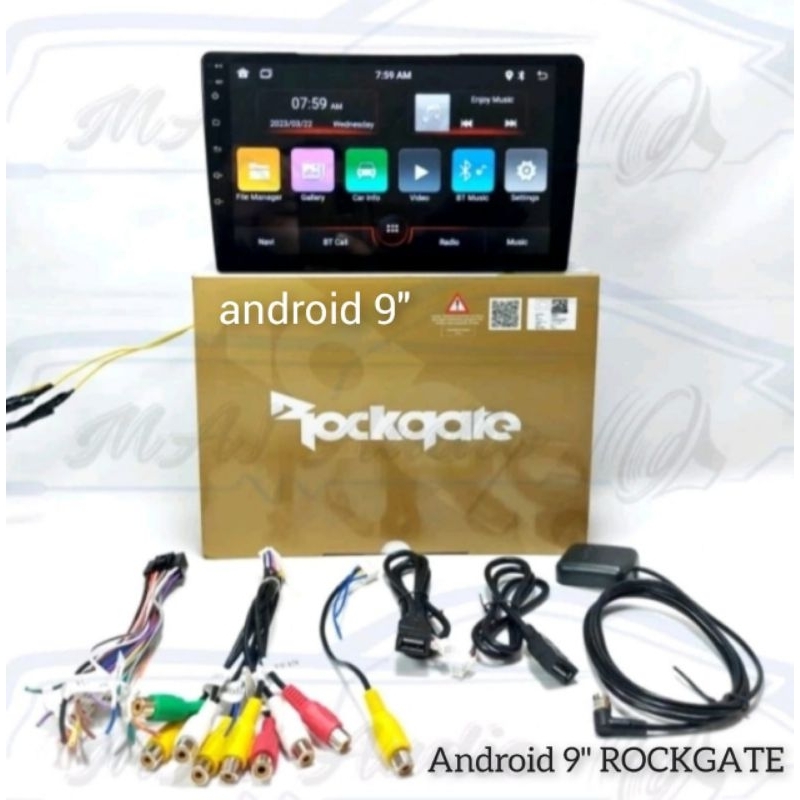 Jual Head Unit Double Din 9 inch Android ROCKGATE RAM 2/32 Gb WiFi GPS ...