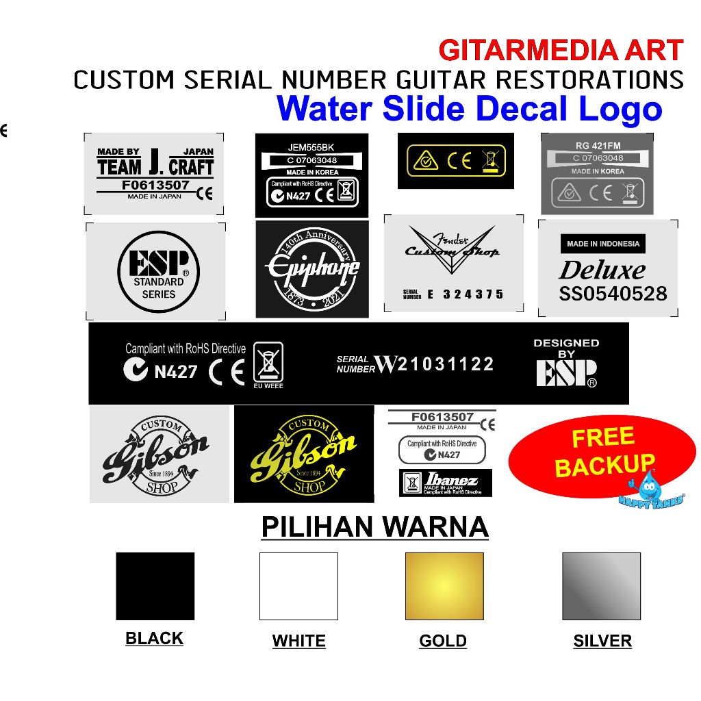Jual SERIAL NUMBER GITAR CUSTOM RESTORATIONS | Shopee Indonesia