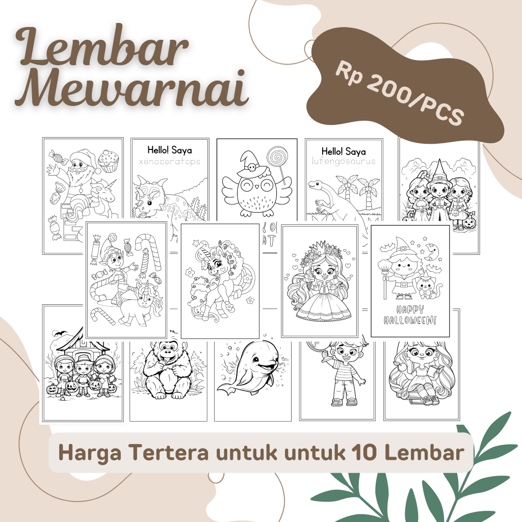 Jual Kertas Mewarnai Coloring Anak ukuran A5 isi 10 pcs | Shopee Indonesia