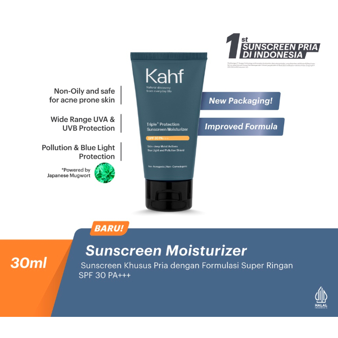 Jual Kahf Triple Protection Sunscreen Moisturizer SPF 30 PA+++ 30 ml ...