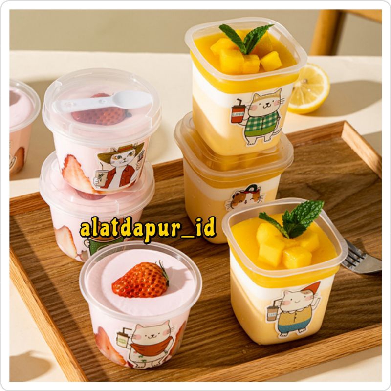 Jual 10pcs KOREAN dessert cup sendok cup box kotak dessert kue cake ...
