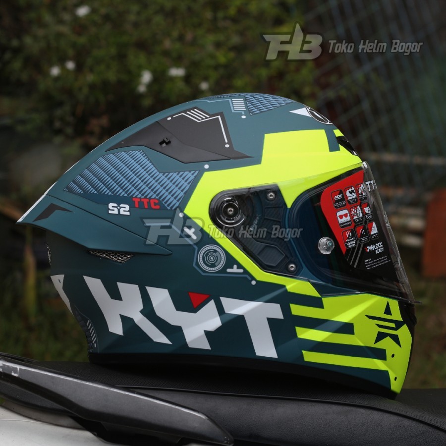 Jual KYT TT Course FUSELAGE Matt Green Yellow | Shopee Indonesia