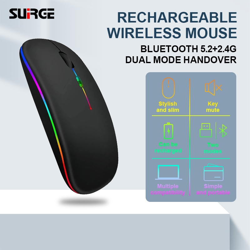Jual SUIRGE Bluetooth Mouse Wireless 2.4g Ultra Tipis Portabel Yang ...