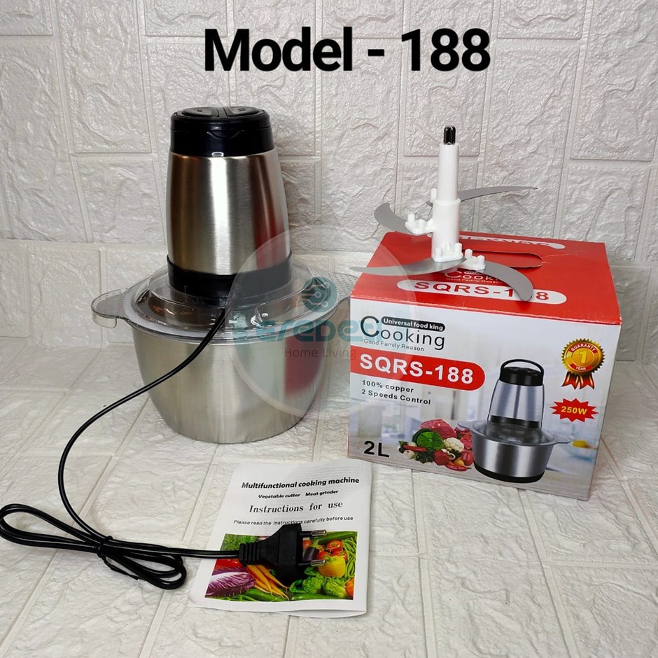 Jual KODE F19V BLENDER DAGING STAINLESS STEEL 2L Meat Grinder FOOD ...