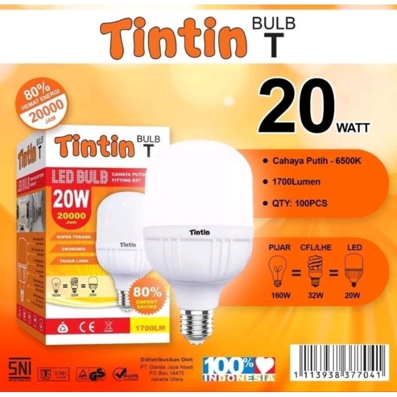 Jual Lampu Tintin 20 watt Lampu LED MURAH | Shopee Indonesia
