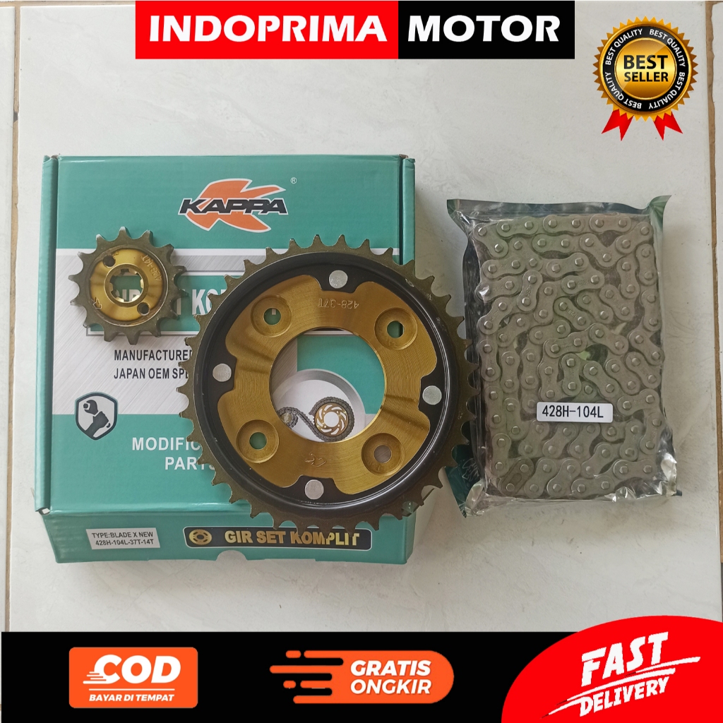 Jual KAPPA GEAR SET KOMPLIT BLADE NEW 104. GIGI TARIK DAN RANTAI HONDA ...