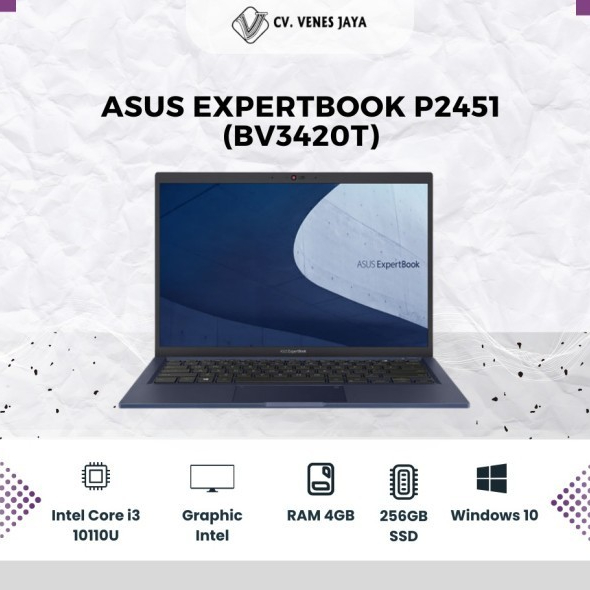 Jual LAPTOP ASUS EXSPERTBOOK P2451(BV3420T), INTEL CORE I3 10110U ...