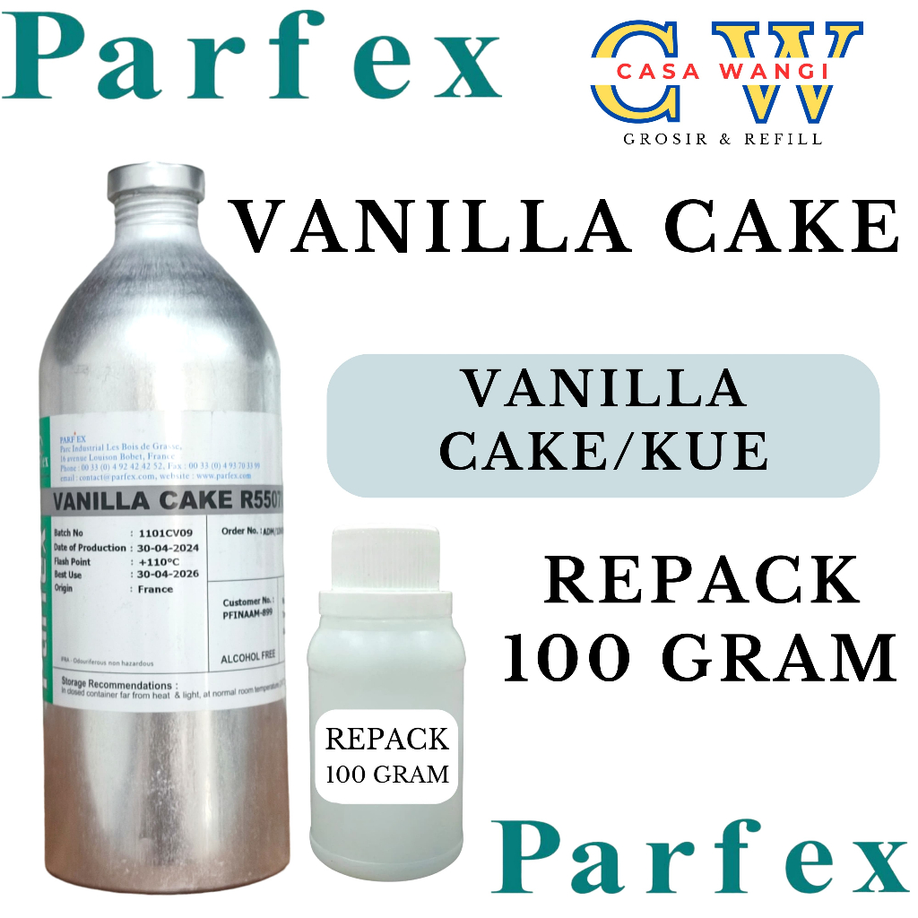 Jual (100 GR) VANILLA CAKE BY PARFEX KEMASAN REPACK 100 GRAM.BIBIT ...