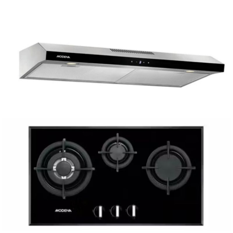 Jual Paket Kompor Tanam Gas Modena Bh 1735 / 3 Tungku dan Cookerhood Rx ...