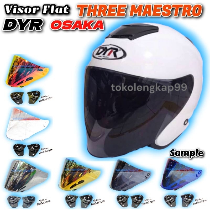 Jual Visor flat kaca helm DYR OSAKA three maestro iridium terbaru ...
