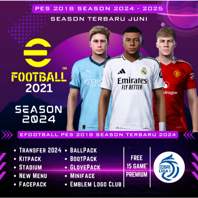 Jual PES 2018 PATCH 2024 - GAME PC ATAU LAPTOP || BRI LIGA 1 DAN BONUS ...