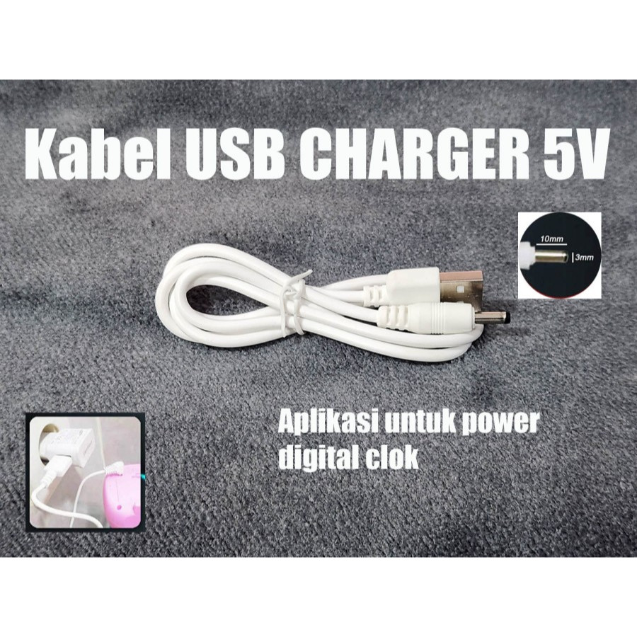 Jual Kabel USB Charger Jack DC Adaptor Cowok / Male DC 5V jam digital ...