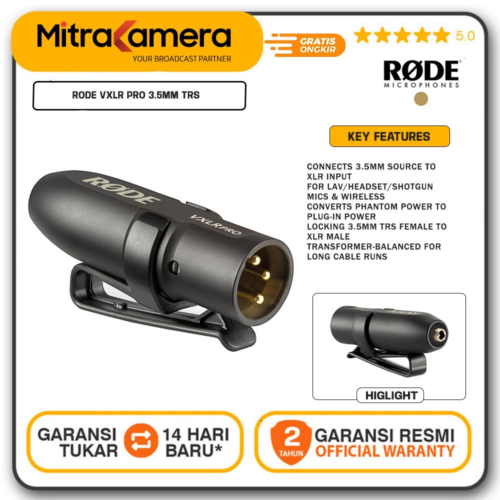 Jual Rode VXLR Pro 3.5mm TRS Female to XLR Male Adapter | Shopee Indonesia