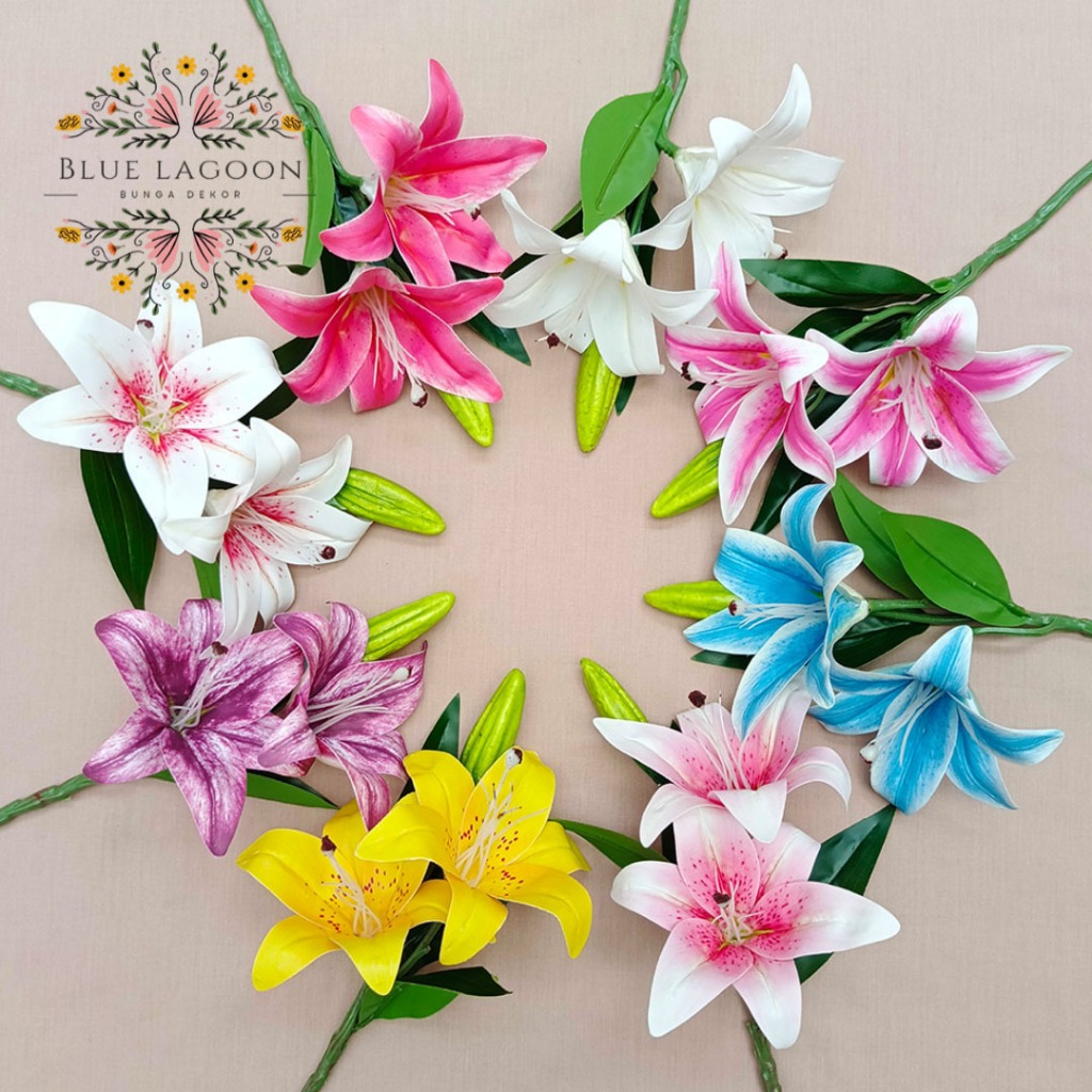 Jual Artificail Lily Latex Real Touch Bunga Lili Premium Artificial ...