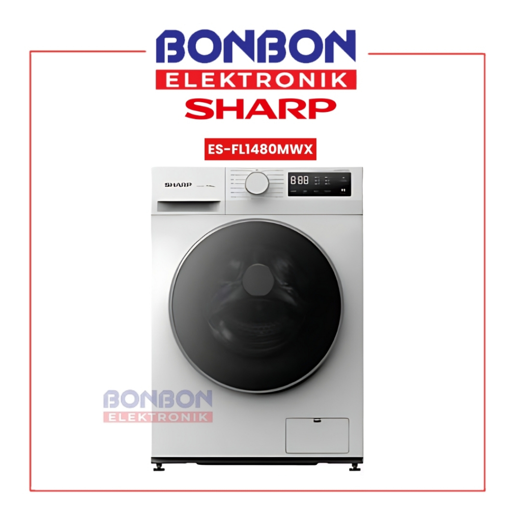 Jual SHARP Mesin Cuci Front Loading 8 Kg ES-FL1480MWX / ES FL1480 MWX ...